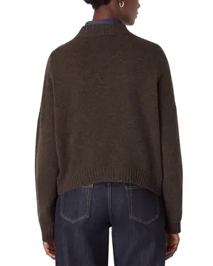 Whistles Wool Curved Hem Sweater
