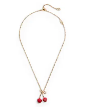 Valentino Garavani Cherry Pendant Necklace - Brass/red