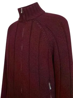 Brunello Cucinelli Zipped High-collar Sweater - Red