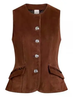Cinq À Sept Chris Buttoned-pocket Suede Gilet