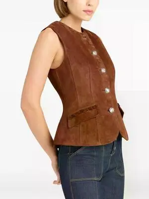 Cinq À Sept Chris Buttoned-pocket Suede Gilet