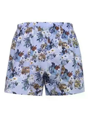LOJA DAS MEIAS Floral-print Boxers - Blue