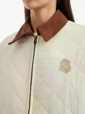 FINGERCROXX Quilted Embroidered Jacket - Neutrals