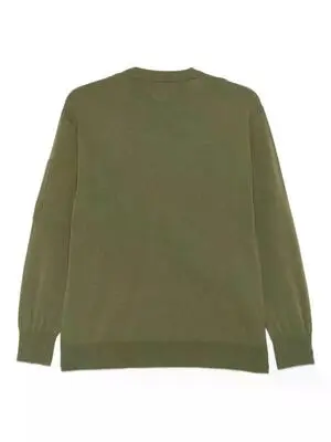 C.P. COMPANY Lens-detail Crew-neck Sweater - Green