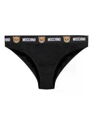 Moschino Logo-waistband Briefs - Black