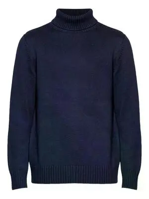 Add Roll-neck Knit Sweater - Blue