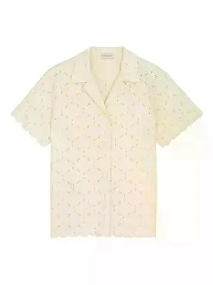 Moncler Broderie-anglaise Short-sleeves Shirt - Neutrals