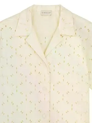 Moncler Broderie-anglaise Short-sleeves Shirt - Neutrals