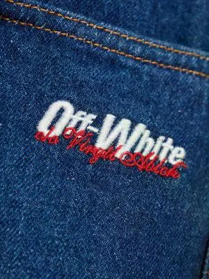 Off-White Logo-embroidered Jeans