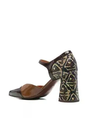 Chie Mihara 75mm Patterned Block-heel Pumps
