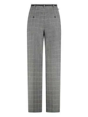 Max Mara Check-pattern Trousers With Belt