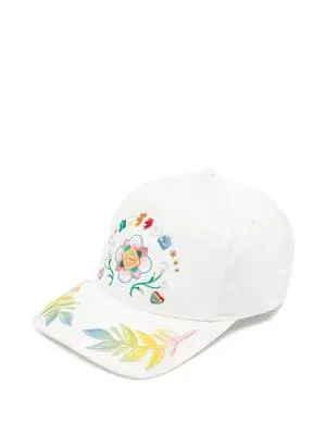 Casablanca Laurel Embroidered Cap - White