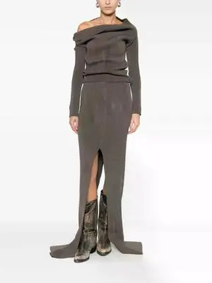 Rick Owens Ribbed Slit Skirt