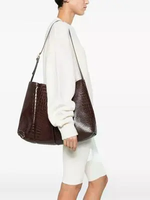 THEMOIRE Crocodile-embossed Shoulder Bag
