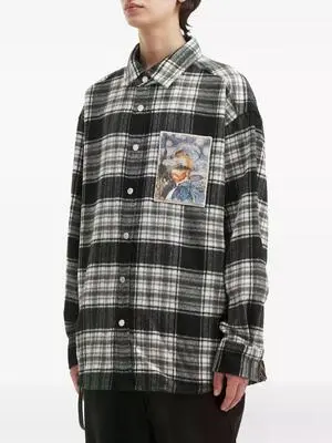 MUSIUM DIV. Check-patterned Appliqué Shirt