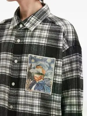MUSIUM DIV. Check-patterned Appliqué Shirt