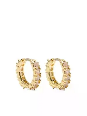 RYENN'S EYES Rose Quartz Huggie Earrings - Gold