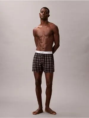 Calvin Klein Cotton Poplin Boxer - Dunn Plaid / Ashford Grey