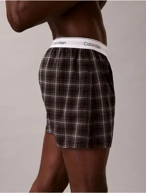 Calvin Klein Cotton Poplin Boxer - Dunn Plaid / Ashford Grey