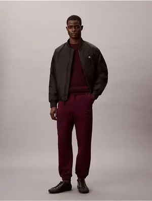 Calvin Klein Fleece Monogram Patch Joggers - Passion Plum