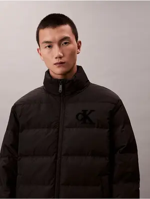 Calvin Klein Chenille Monogram Puffer Jacket - Black