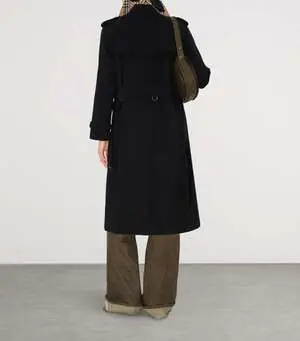 Burberry Long Waterloo Heritage Trench Coat - Black