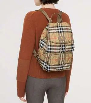 Burberry Check Quilted Nylon Backpack - Beige