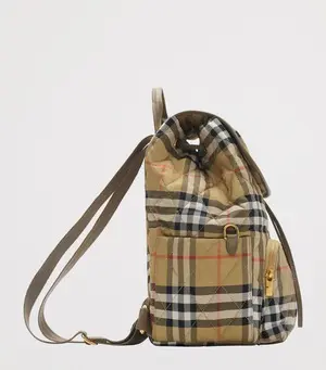 Burberry Check Quilted Nylon Backpack - Beige