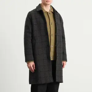 WAX LONDON Stan Puppytooth Check Coat - Navy/grey