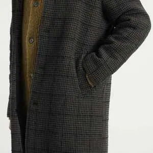 WAX LONDON Stan Puppytooth Check Coat - Navy/grey