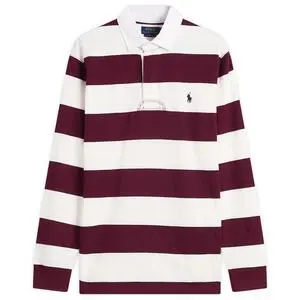 Ralph Lauren Stripe Rugby Shirt - Classic Wine/trophy Cream