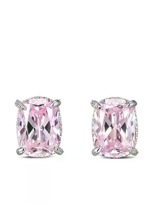 ANABELA CHAN 14k White Gold Blush Cushion Wing Stud Earrings - Pink