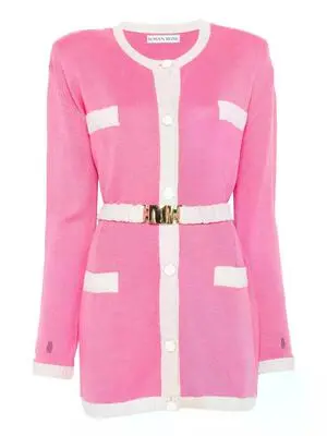 ROWEN ROSE Two-tone Belted Cardigan