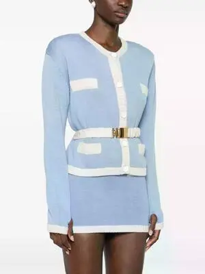 ROWEN ROSE Two-tone Belted Cardigan