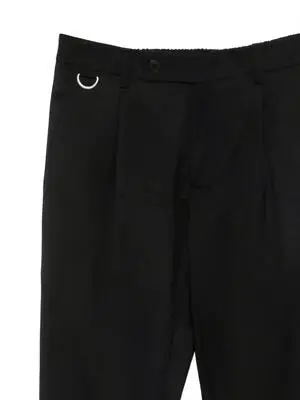 LOW BRAND Pleated Straight-leg Trousers - Black