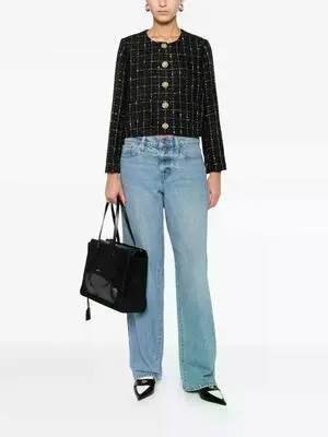 Dkny Check-pattern Cropped Jacket