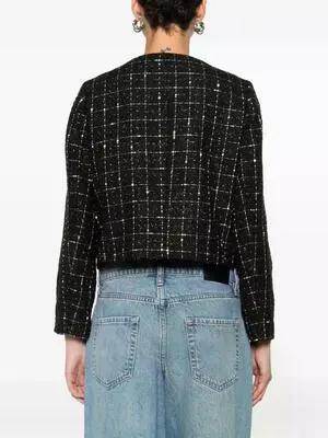 Dkny Check-pattern Cropped Jacket