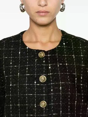 Dkny Check-pattern Cropped Jacket