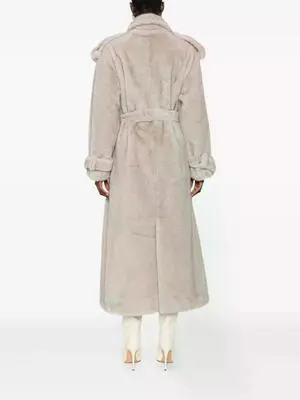 DUCIE Thalia Double-breasted Faux Fur Coat