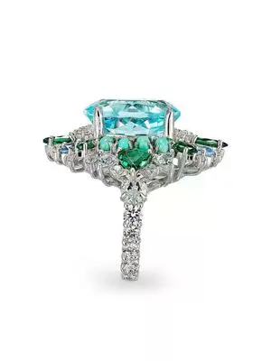 ANABELA CHAN Aqua Poseidon Multi-stone Ring - Silver