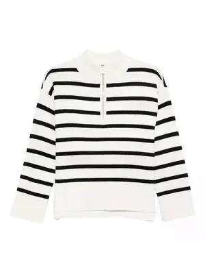 Dkny Striped Half-zip Jumper - White