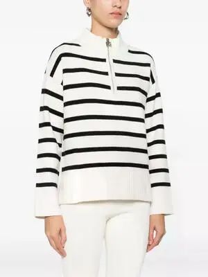 Dkny Striped Half-zip Jumper