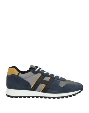 Hogan Textile Fibers And Leather Sneakers - Navy