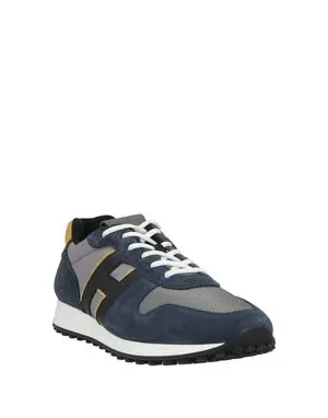 Hogan Textile Fibers And Leather Sneakers - Navy