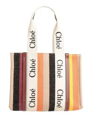 CHLOÉ Handbag In Cotton, Jute, And Calfskin