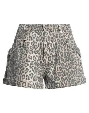 R13 Denim Leopard-print Shorts