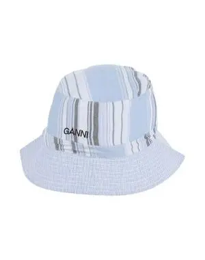 GANNI Light Cotton Bucket Hat - Blue