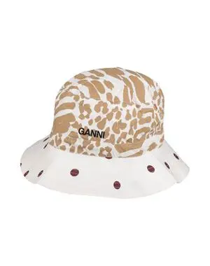 GANNI Leopard-print Bucket Hat - Beige