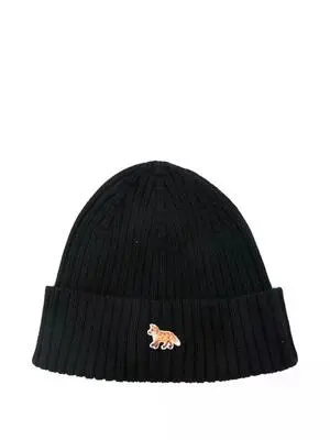 Maison Kitsuné Logo-patch Beanie - Black
