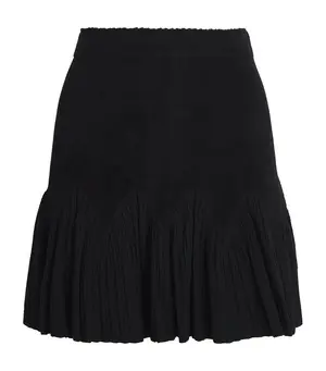 Sandro Velvet Ruffled Mini Skirt